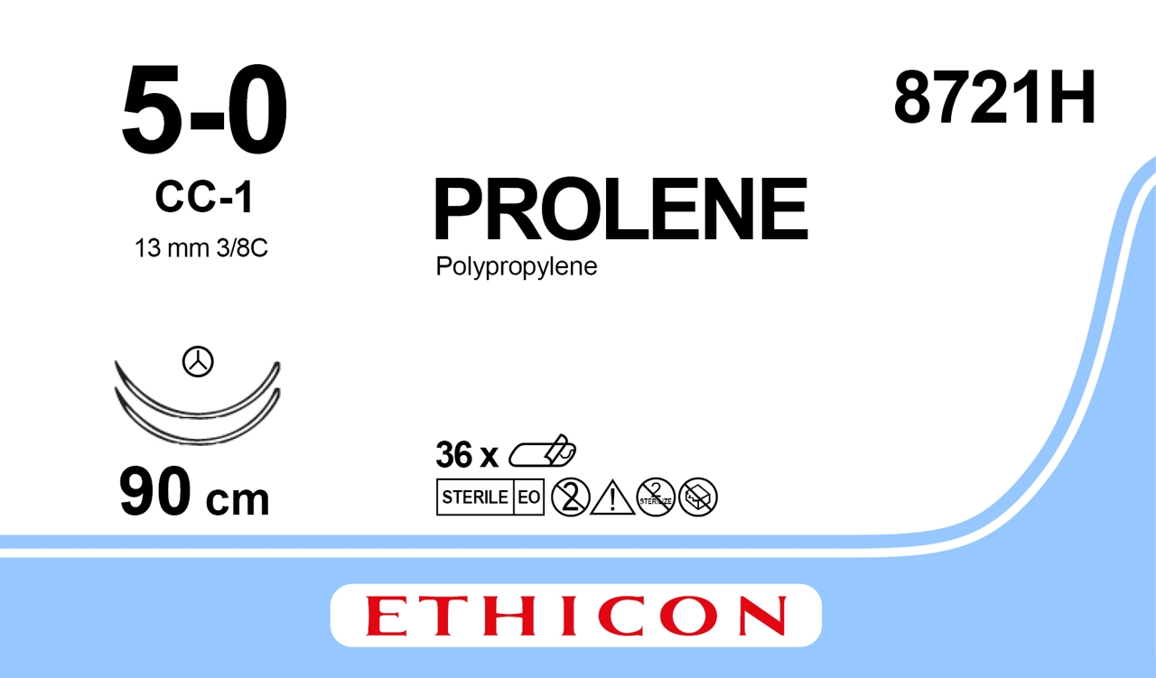 Prolene suture 5-0, 8721H, 2XCC-1 90 cm blue - Suture Online