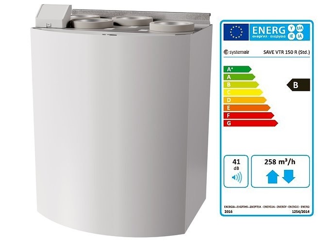 Save VTR 150 K/R. Systemair / 100 -110 m² - RCV-Ventilation