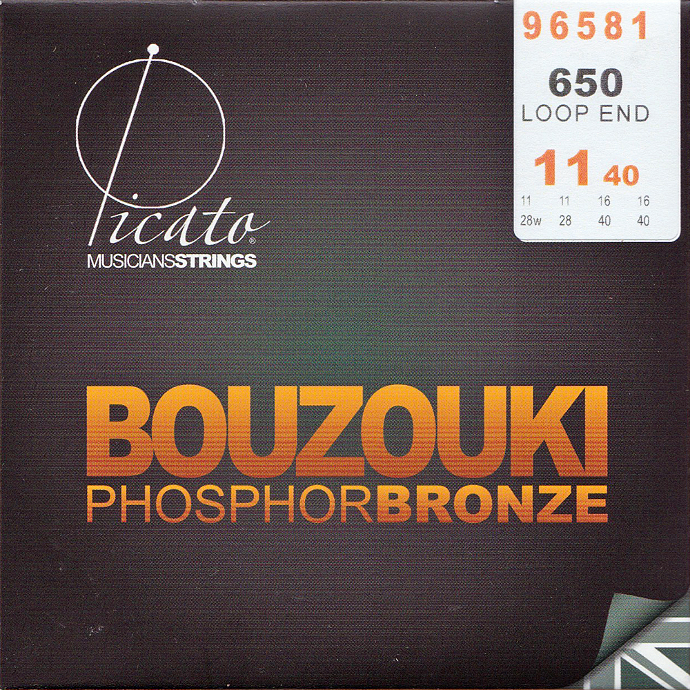 Picato Phosphor Bronze Irish Tuning Bouzouki Strings (011-040) - strings.fi