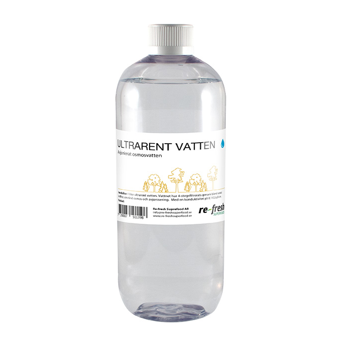 Ultrarent avjoniserat osmosvatten 1 liter - Min Hälsobutik