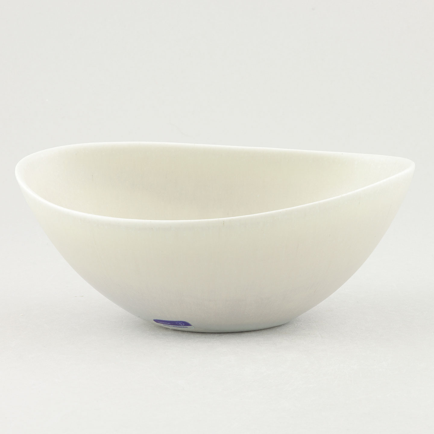 Stig Lindberg (Vitrin 1956) White Asymmetric Bowl 14 cm
