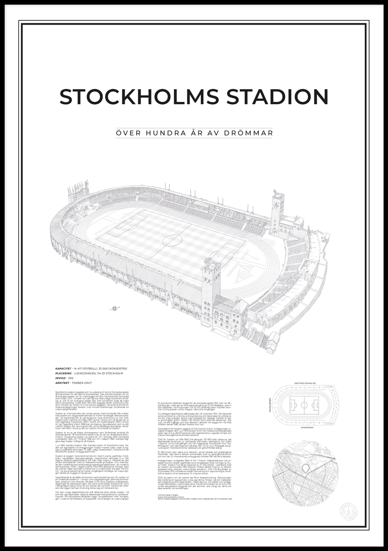 Poster with Stockholm Stadion