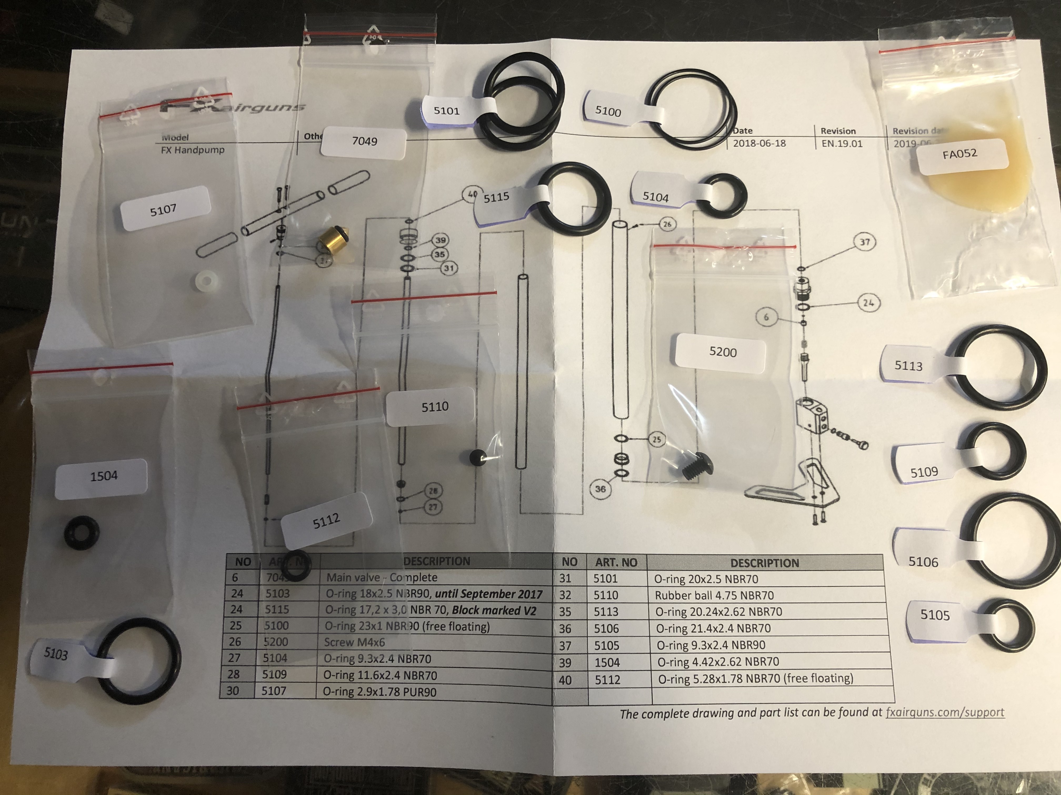 FX Airguns Servicekit till FX handpump - BaraLuftvapen.se