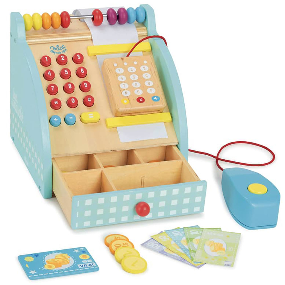 Kassaapparat leksak för barn med många roliga funktioner