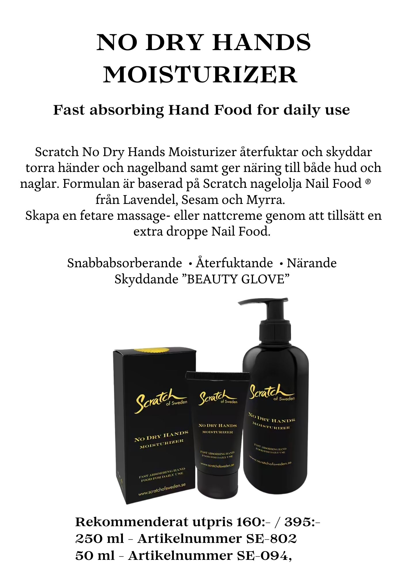 NO DRY HANDS MOISTURIZER, 250 ml - Scratch Shop