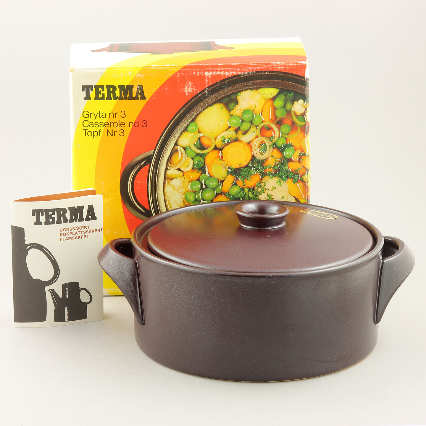 Stig Lindberg (Terma 1955) Striking Pot with Handles 24 cm #3