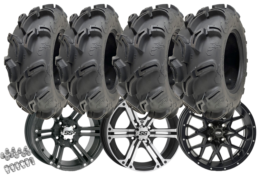 Hjulsats 12" Aluminiumfälg med Obor Scoprio 27" däck - Go Offroad