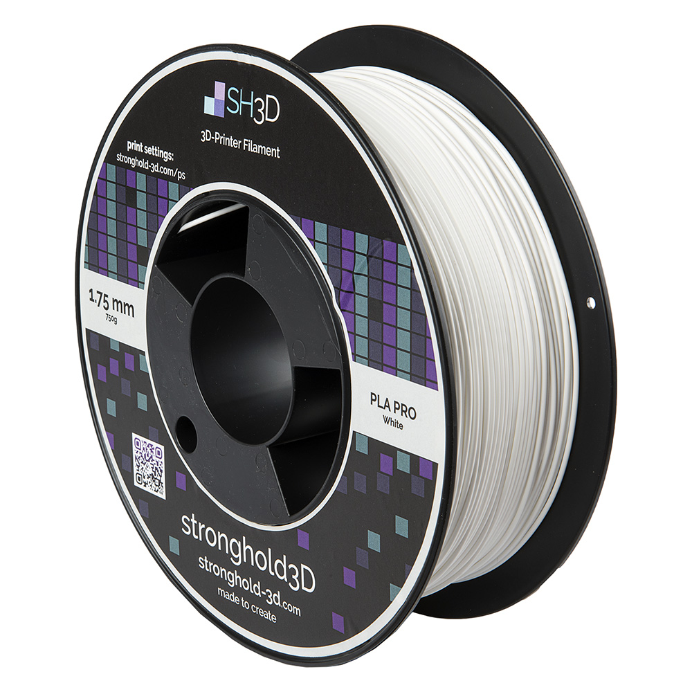 StrongHold PLA PRO filament (1.75mm, 750g) - Vit - 3DFilament.se