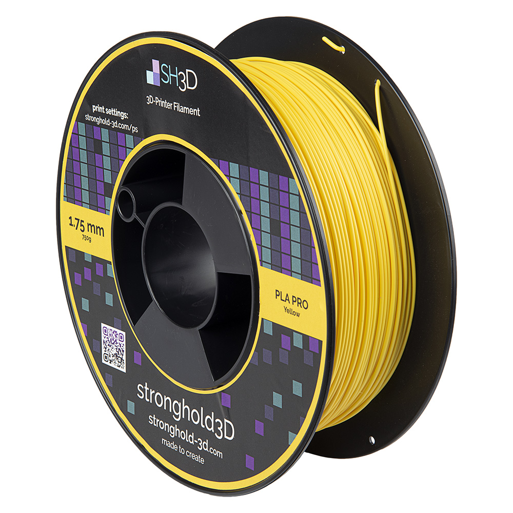 StrongHold PLA PRO filament (1.75mm, 750g) - Gul - 3DFilament.se