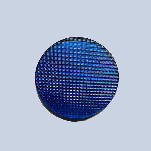 Blue lighting - blue glass disc - Sweden Crystal Design