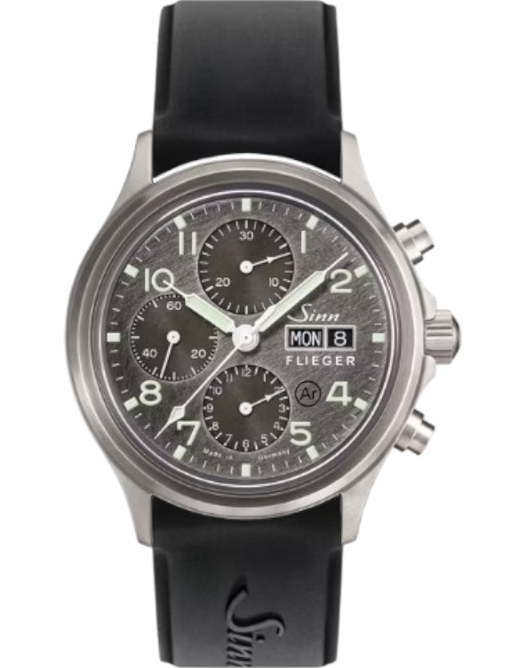 Sinn 358 Sa Pilot DS integrerat silikonband med viklås - Erikson Urhandel