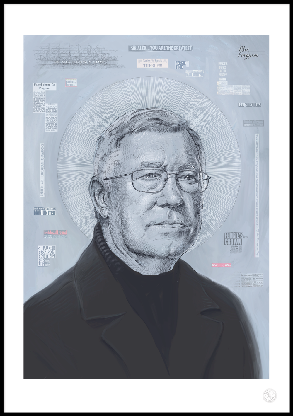 Sir Alex Ferguson poster - Manchester United icon - Mavegant