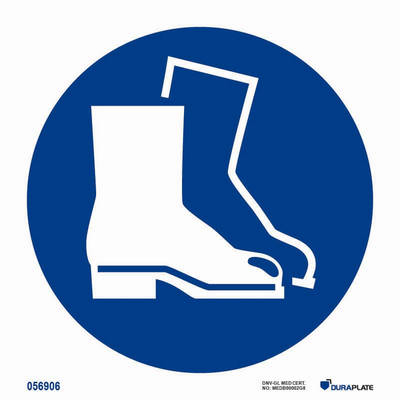 IMO-skylt "Wear safety boots" - IMPA 33.5650 - Bövik Marin AB