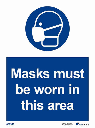 IMO-skylt "Masks must be worn in this area" - Bövik Marin AB