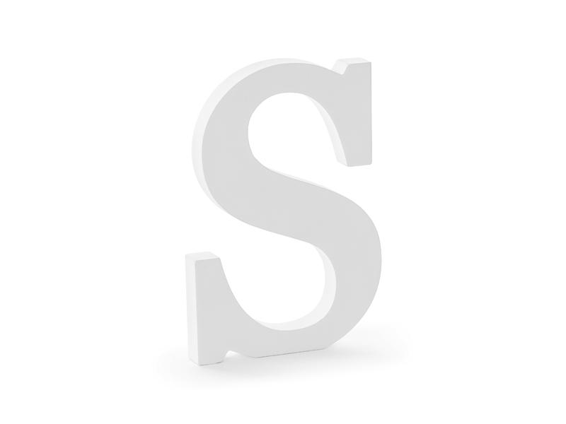 BOKSTAV S | trä | vit - Myspecialday.se