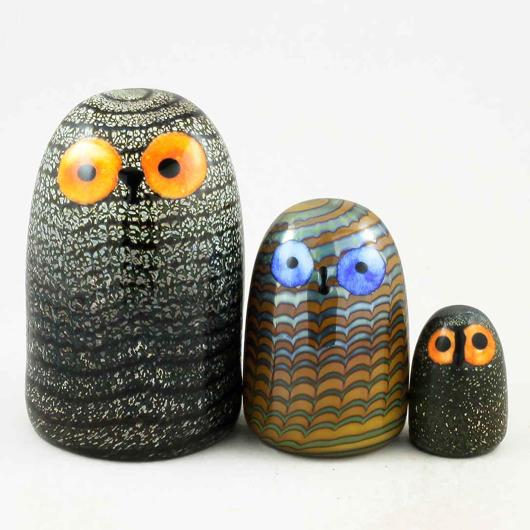 Oiva Toikka – Glass owls from Nuutajärvi and Iittala