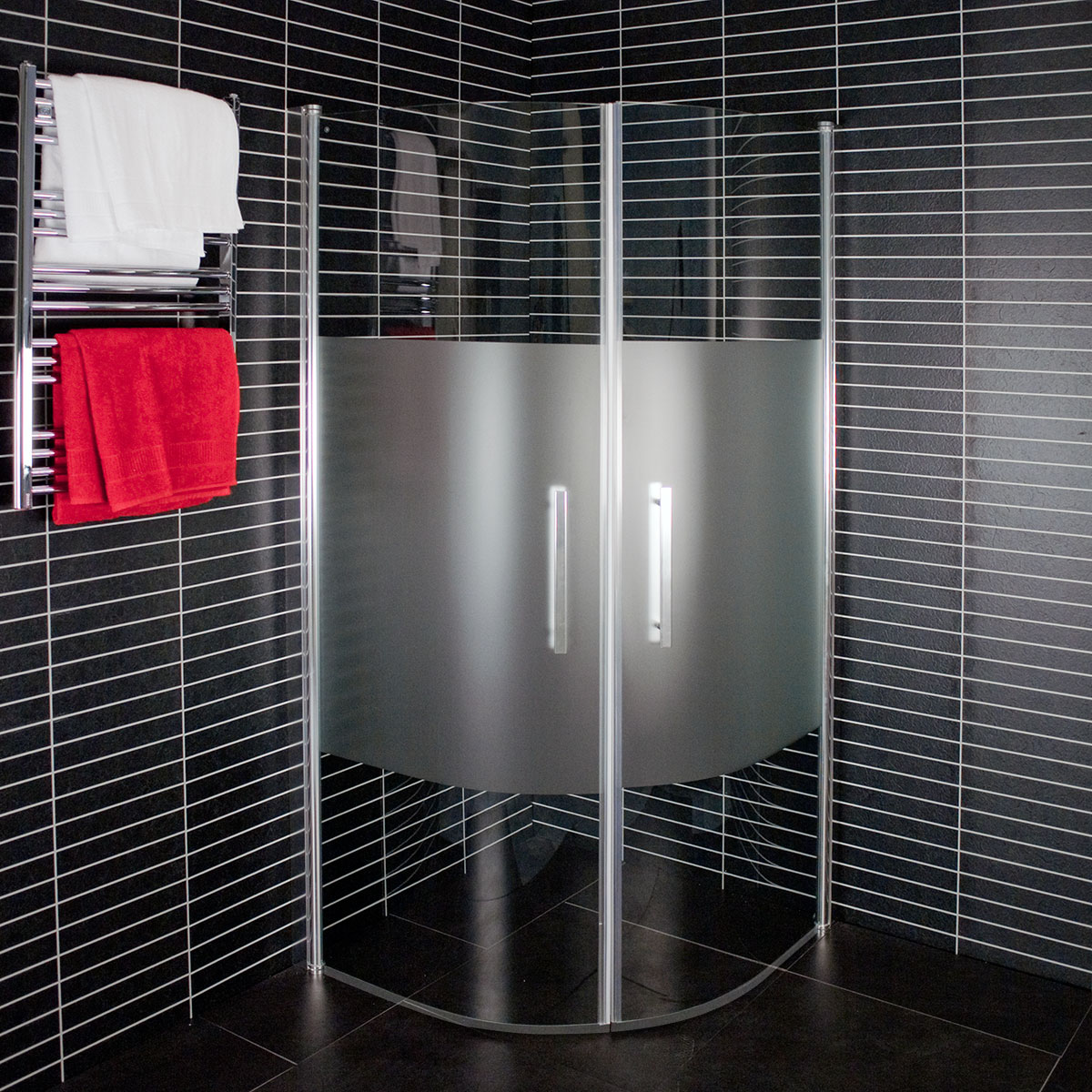 Round (delvis frostat glas) - Arrowshower