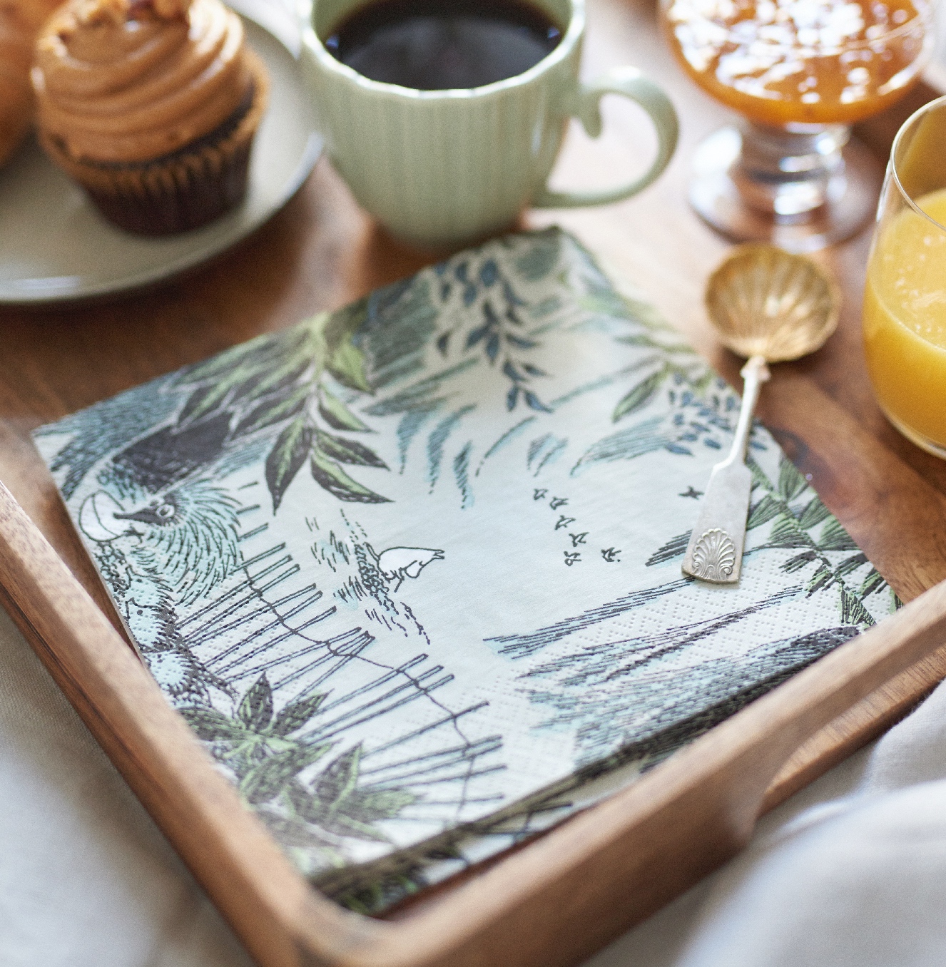 Mumin Servetter - Missing you - Grön - Nellispresenter