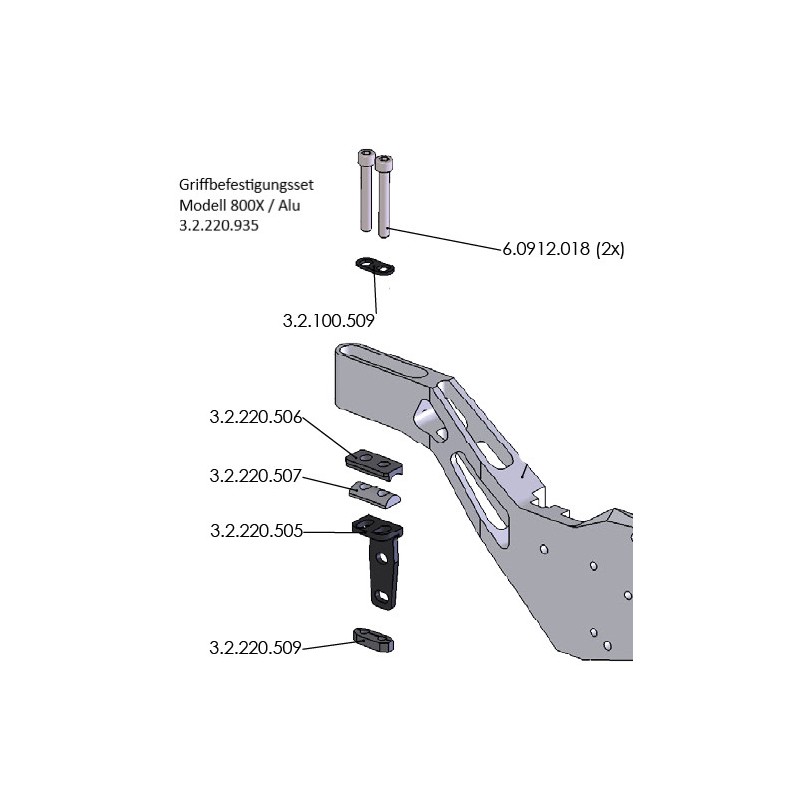 Set för greppmontering / Feinwerkbau model 800 X and 800 Alu - NAGGES SPORTVAPEN HB
