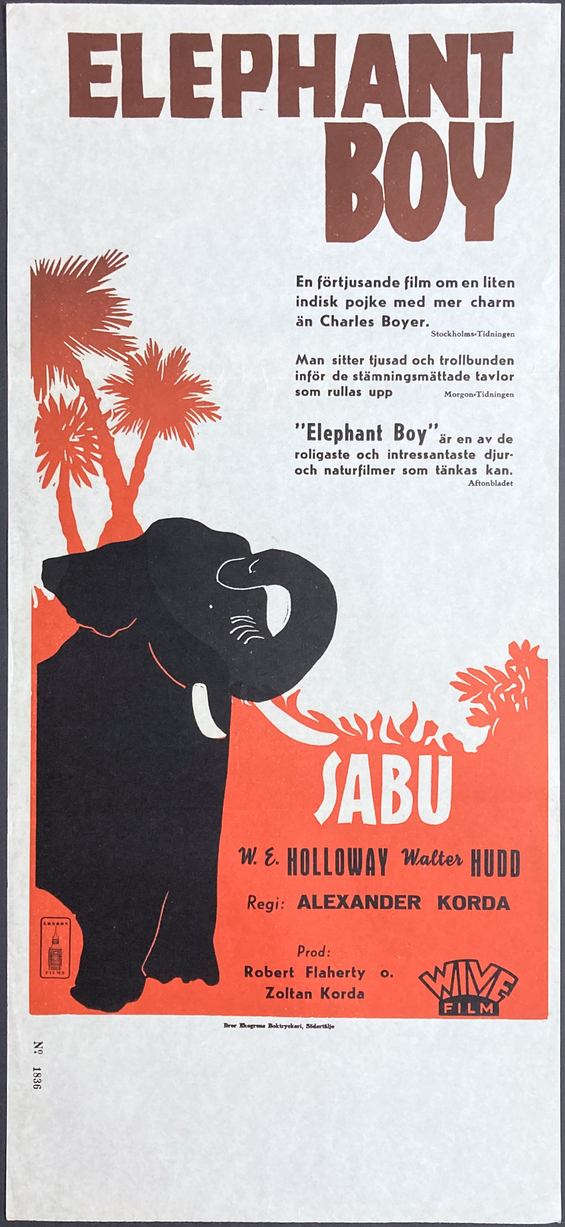 Nostalgipalatset - ELEPHANT BOY (1937)