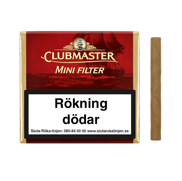 Clubmaster Mini Filter Red Cigariller 20-pack - www.puros.se