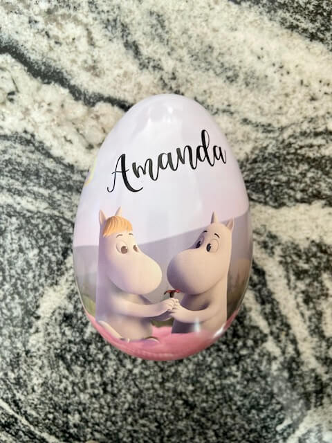 Påskägg med namn Mumin Rosa Moln 15 cm - Unik gåva
