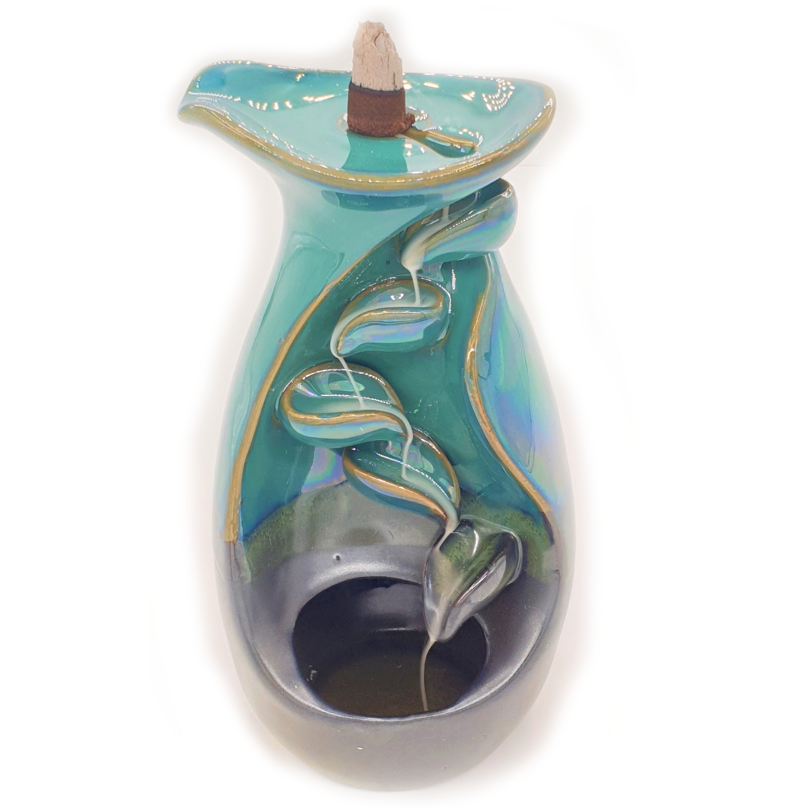 Stengarden.com - Backflow Rökelse brännare - Turkos Keramik