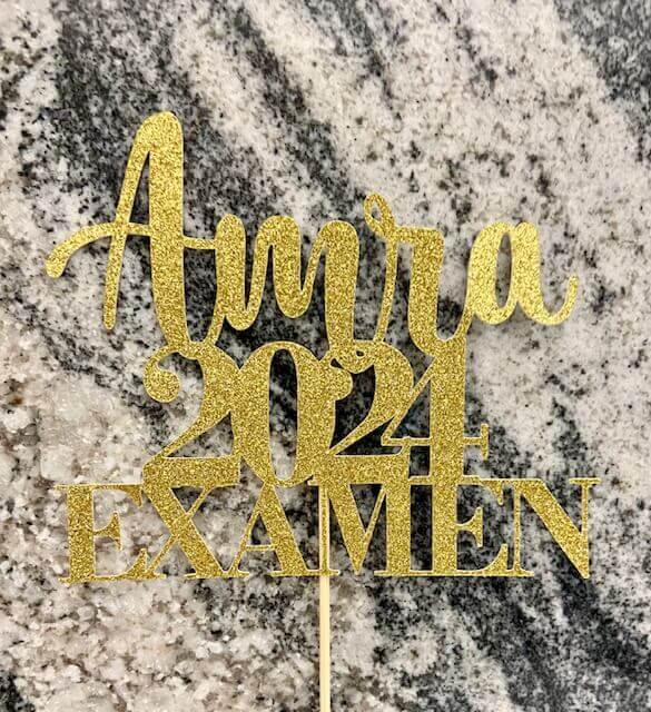 Cake topper Examen med namn - Personligt och unikt