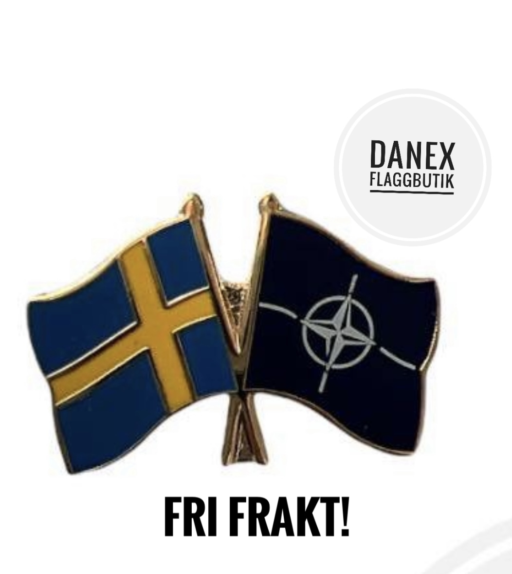Köp NATO/SVERIGE pins i metall - Fri frakt