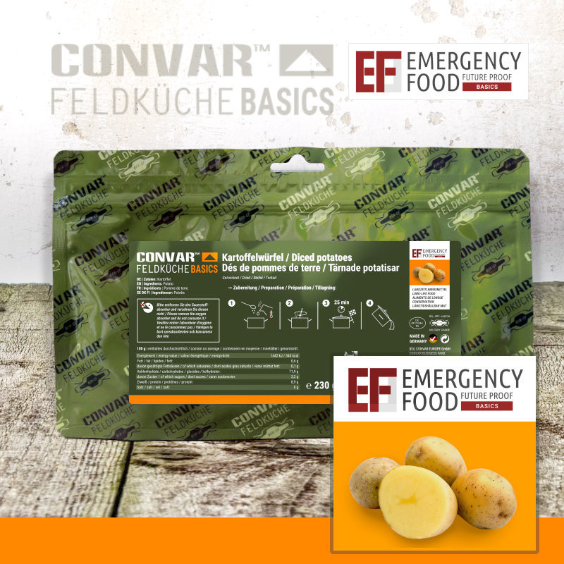 Convar Emergency Food | Emergency Potato cubes | Freeze-dried food ...