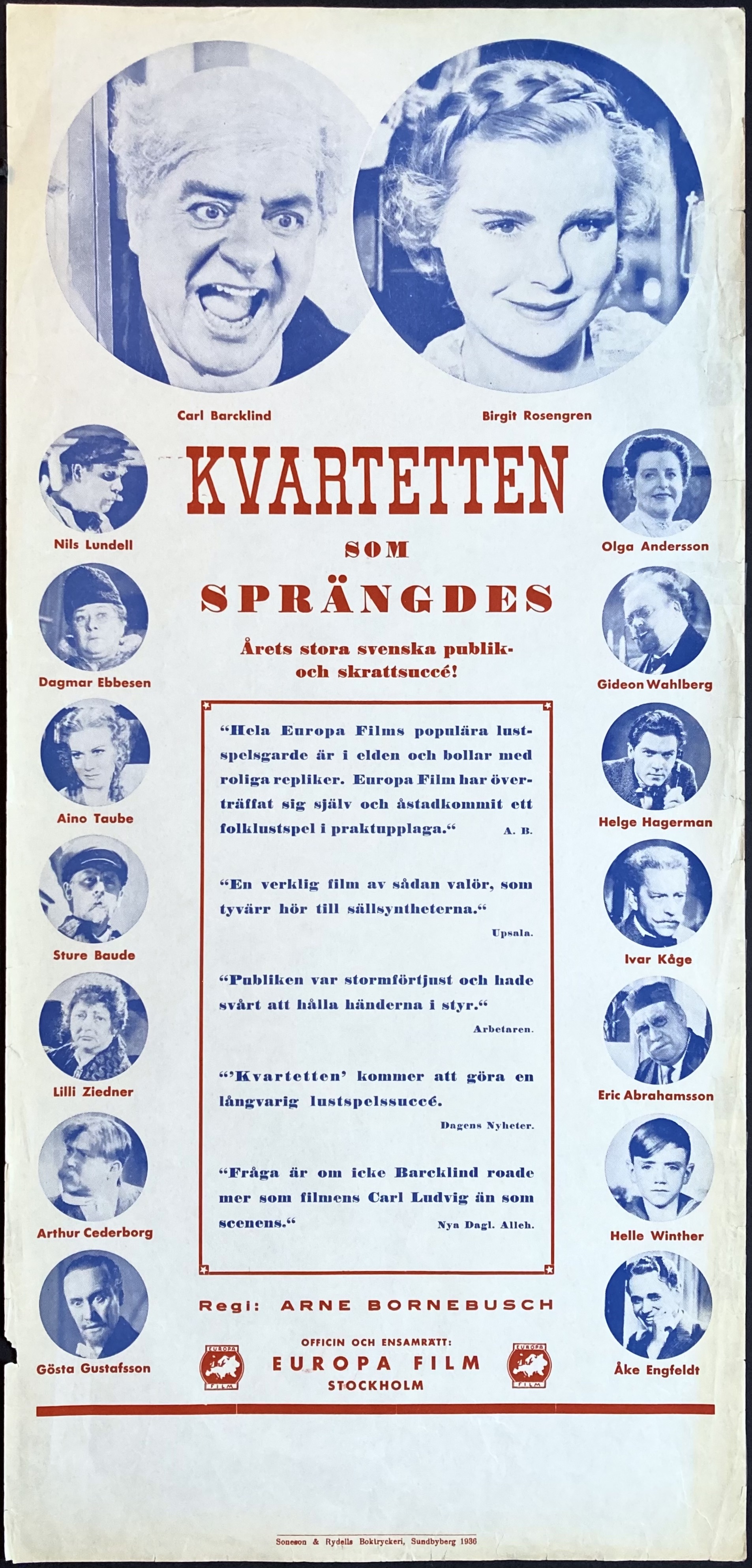 Nostalgipalatset - KVARTETTEN SOM SPRÄNGDES (1936)