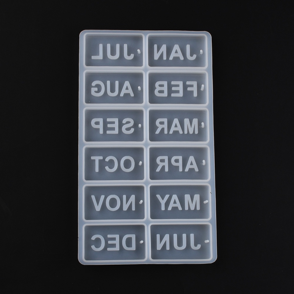 Sparklingdesign - Silicone Resin Mold Tags Month calender words