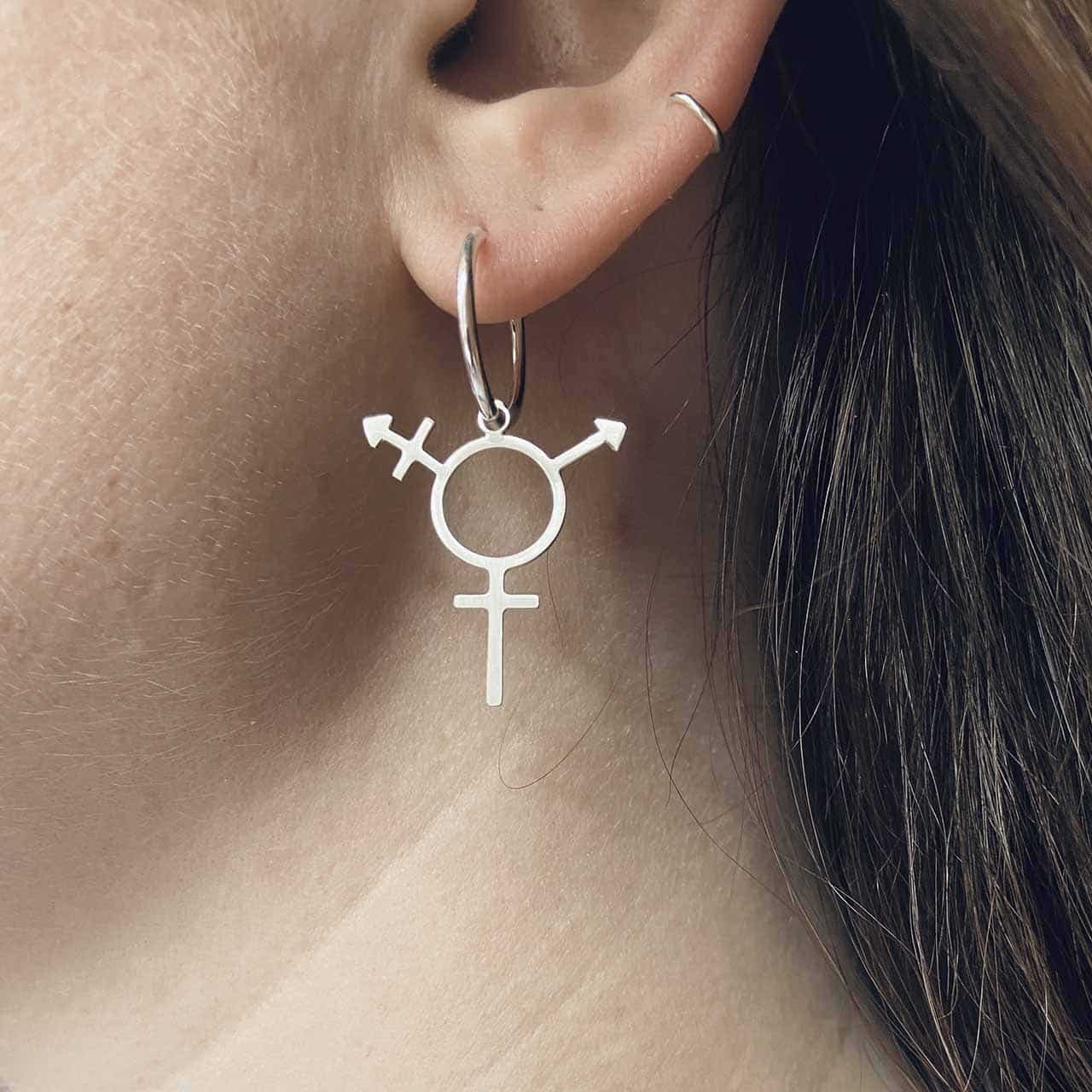 Rita Large Hoop Trans Symbol - Feministsmith