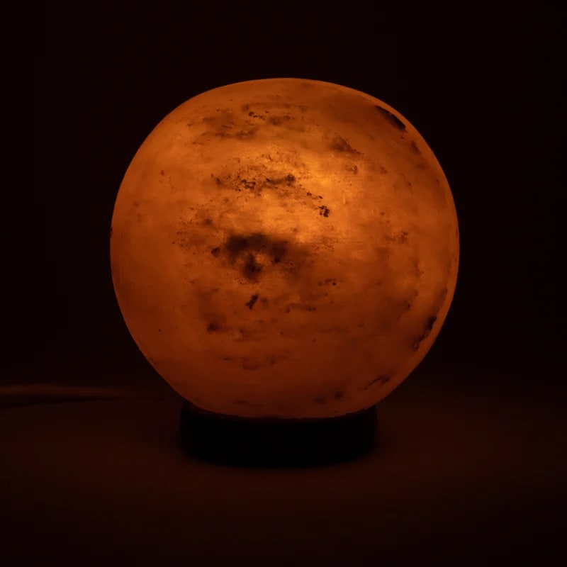 Salt Lamp Sphere With Cable And Led - Englagård Presentbutik