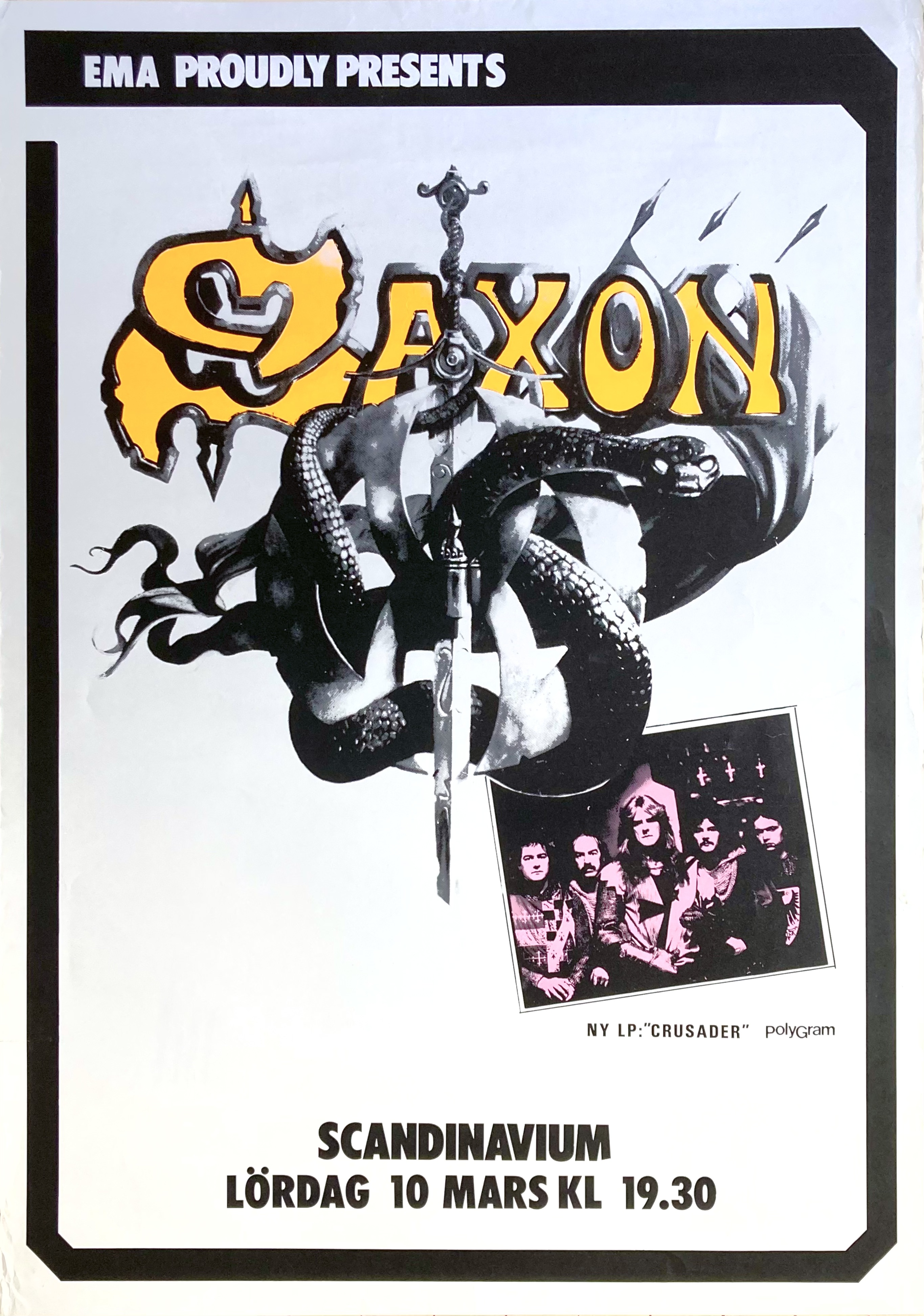 Nostalgipalatset - SAXON - Gothenburg 10 Mar Concert poster (1984)