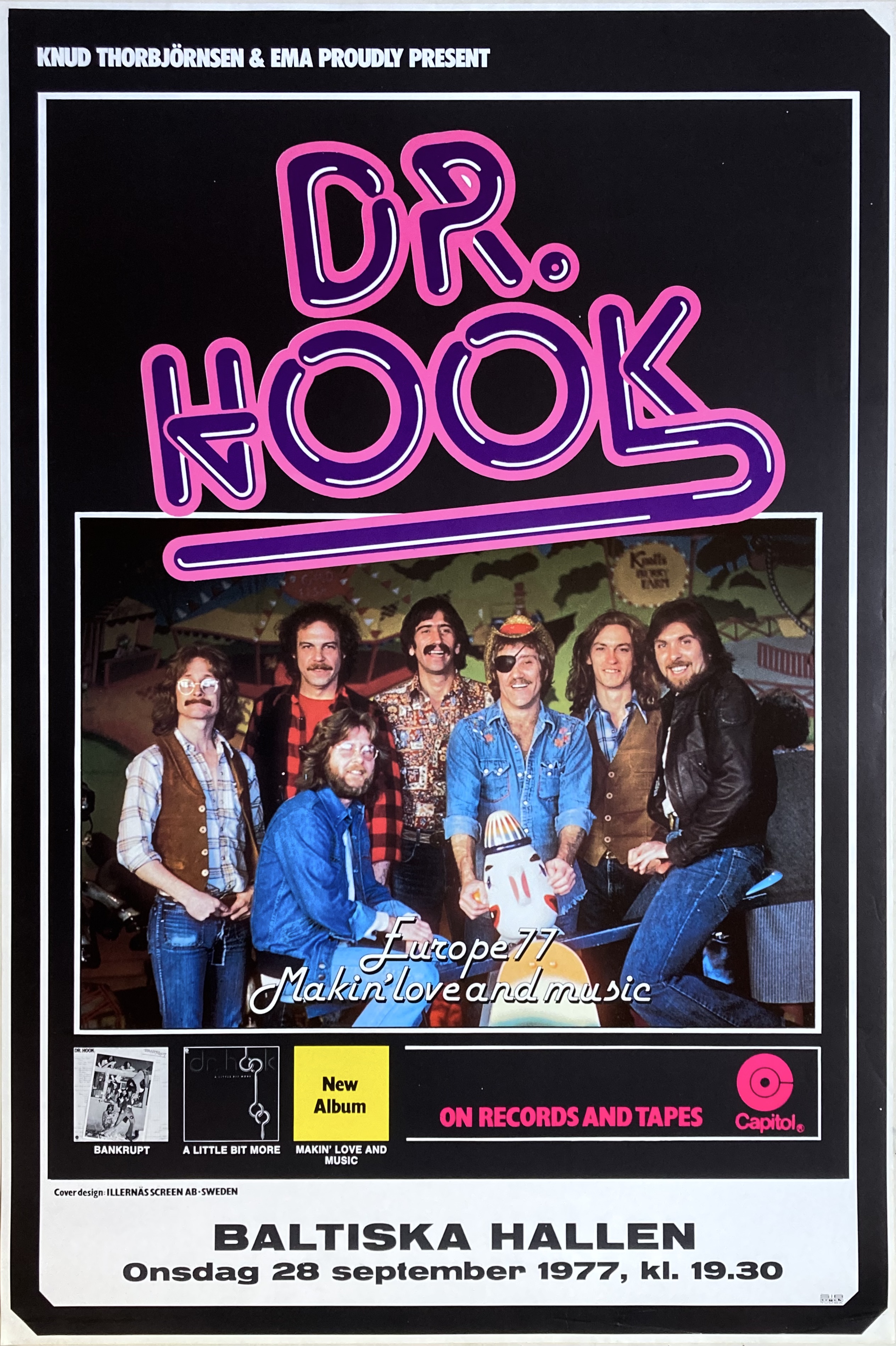 Nostalgipalatset - DR HOOK - Stockholm 28 Sep Concert poster (1977)