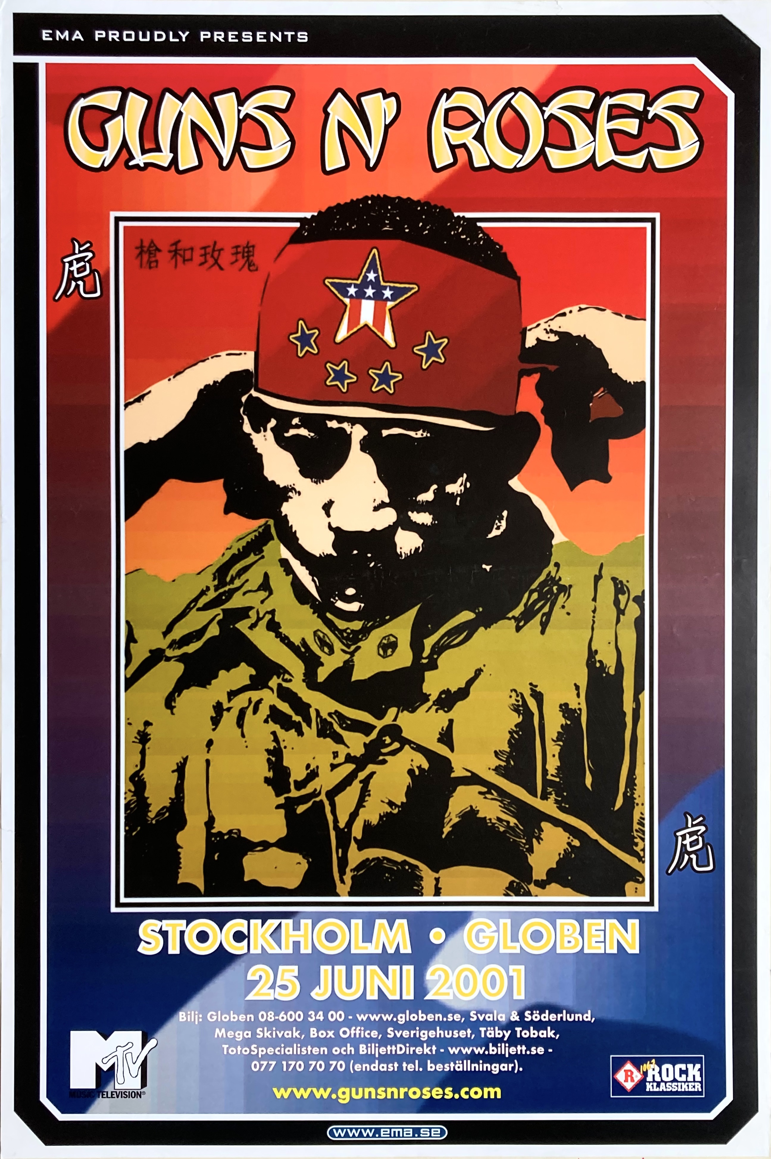 Nostalgipalatset - GUNS N' ROSES - Stockholm 25 Jun Concert poster (2001)