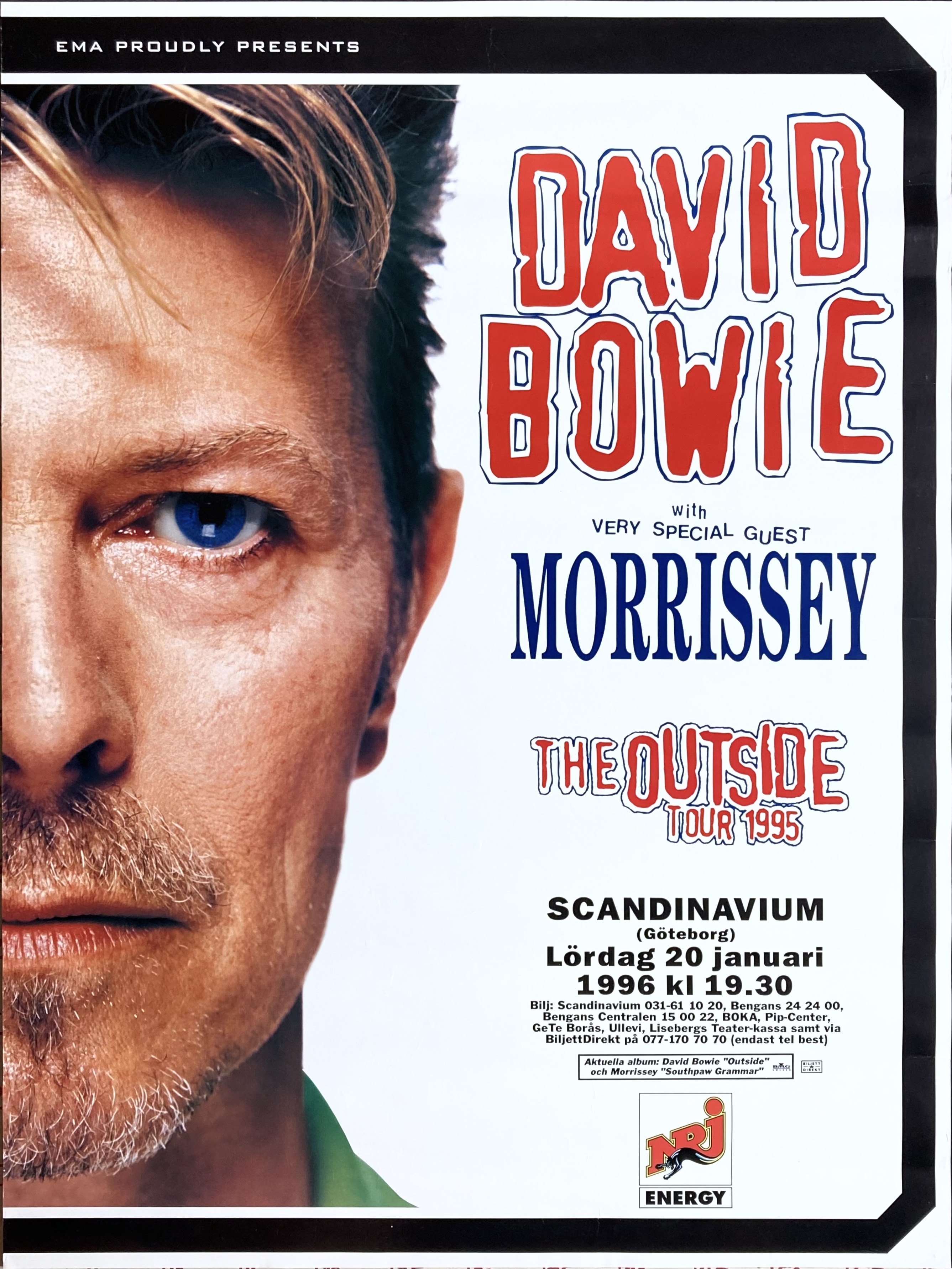 Nostalgipalatset - DAVID BOWIE - Gothenburg 20 Jan Concert poster (1996)