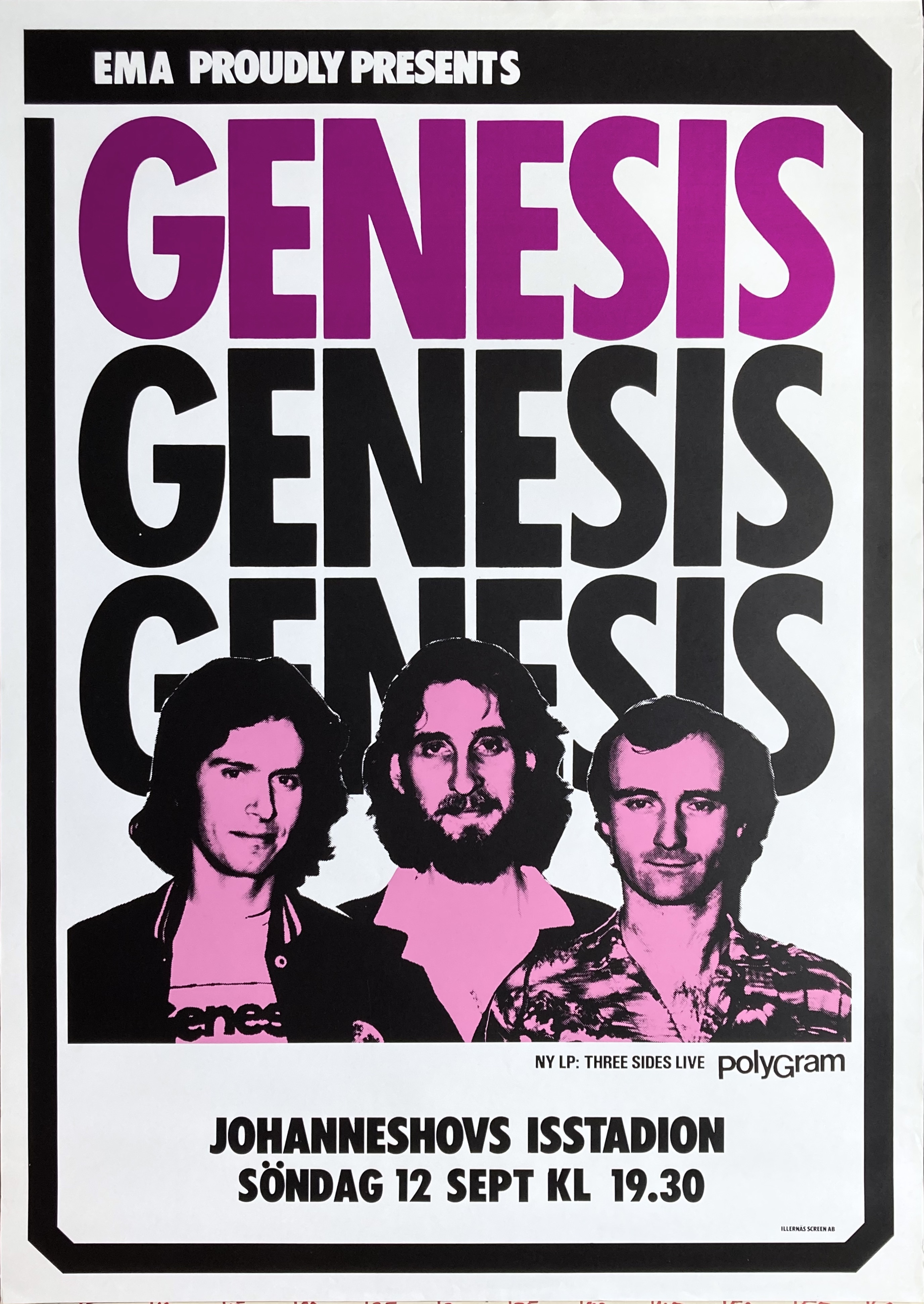 Nostalgipalatset - GENESIS - Stockholm 12 Sep Concert poster (1982)