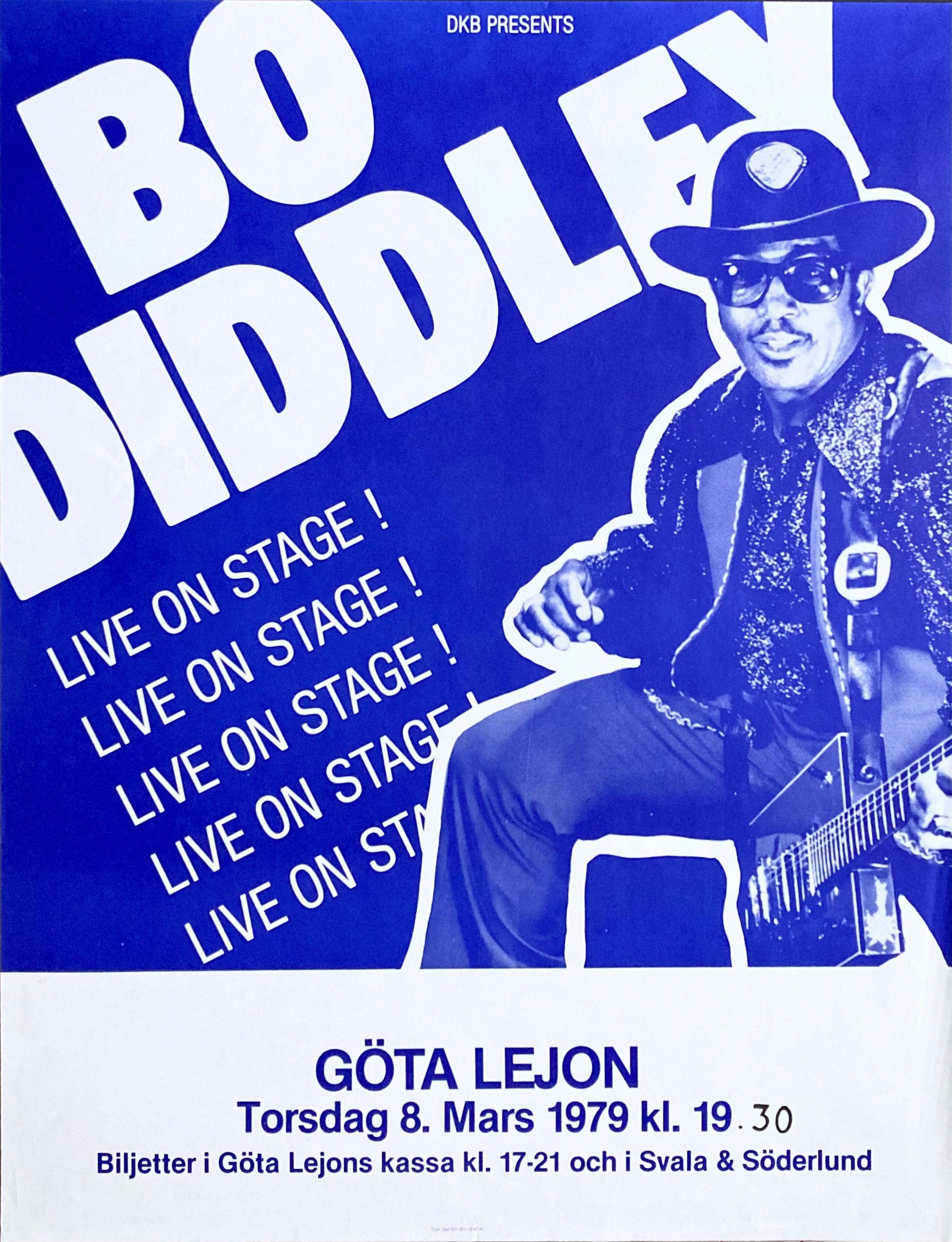 Nostalgipalatset - BO DIDDLEY - Stockholm 8 Mar Concert poster (1979)