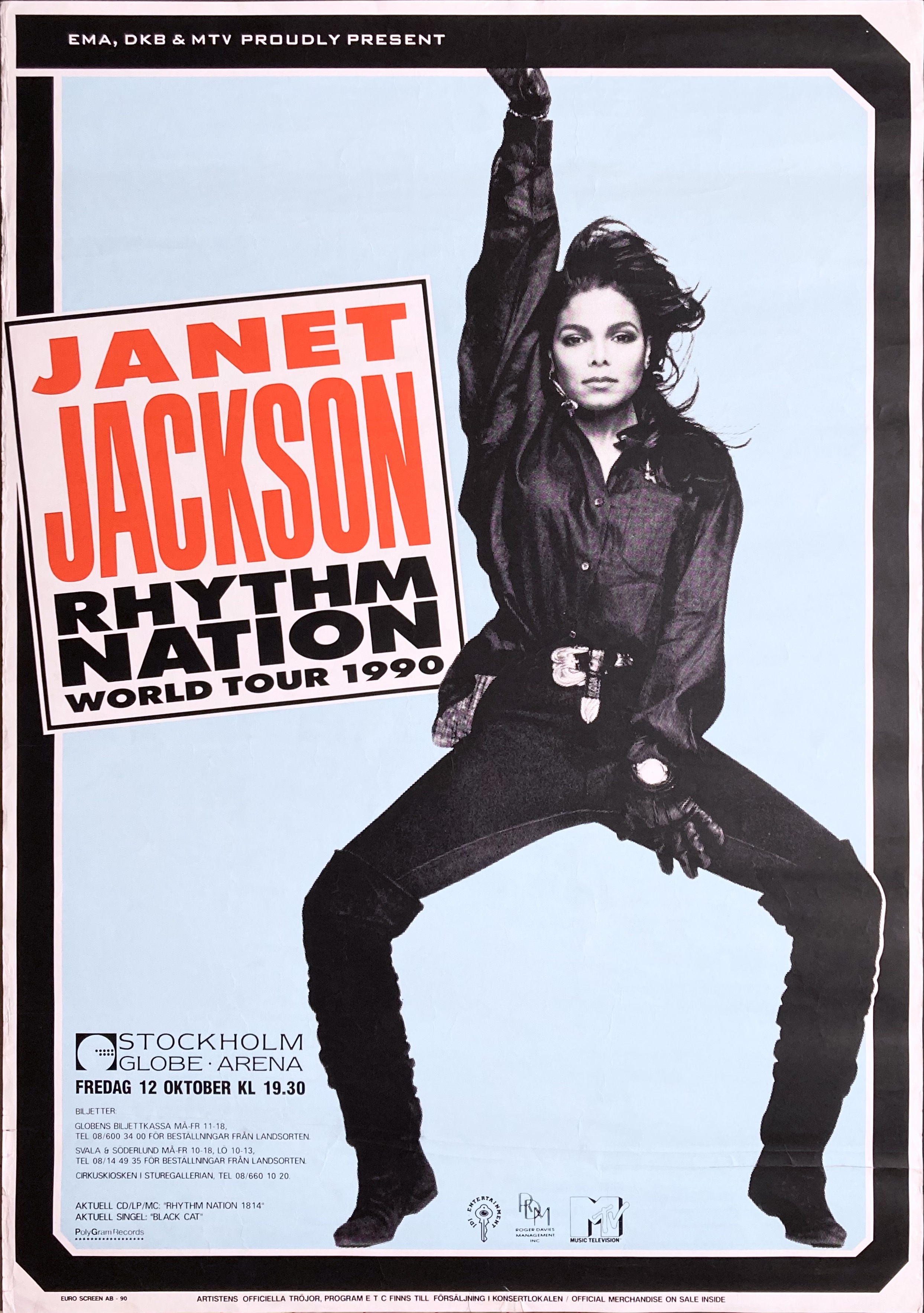 Nostalgipalatset - JANET JACKSON - Stockholm 12 Oct Concert poster (1990)