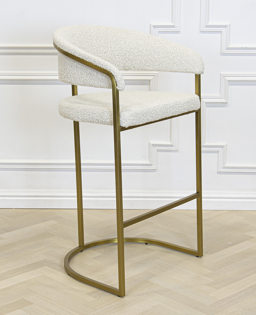 Chloé barstol mattguld/bouclé - Schangtil Design