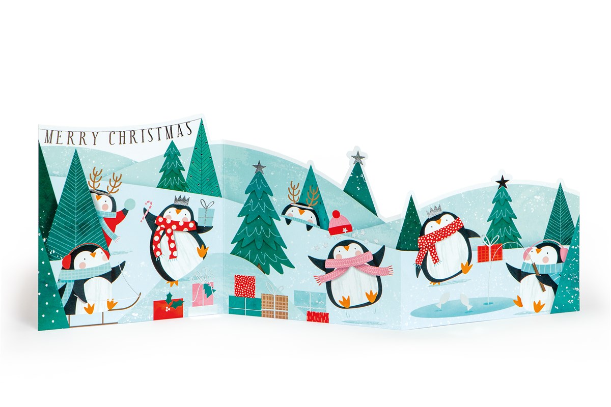 Penguins On Ice, 3D Greeting Card - paperme.se