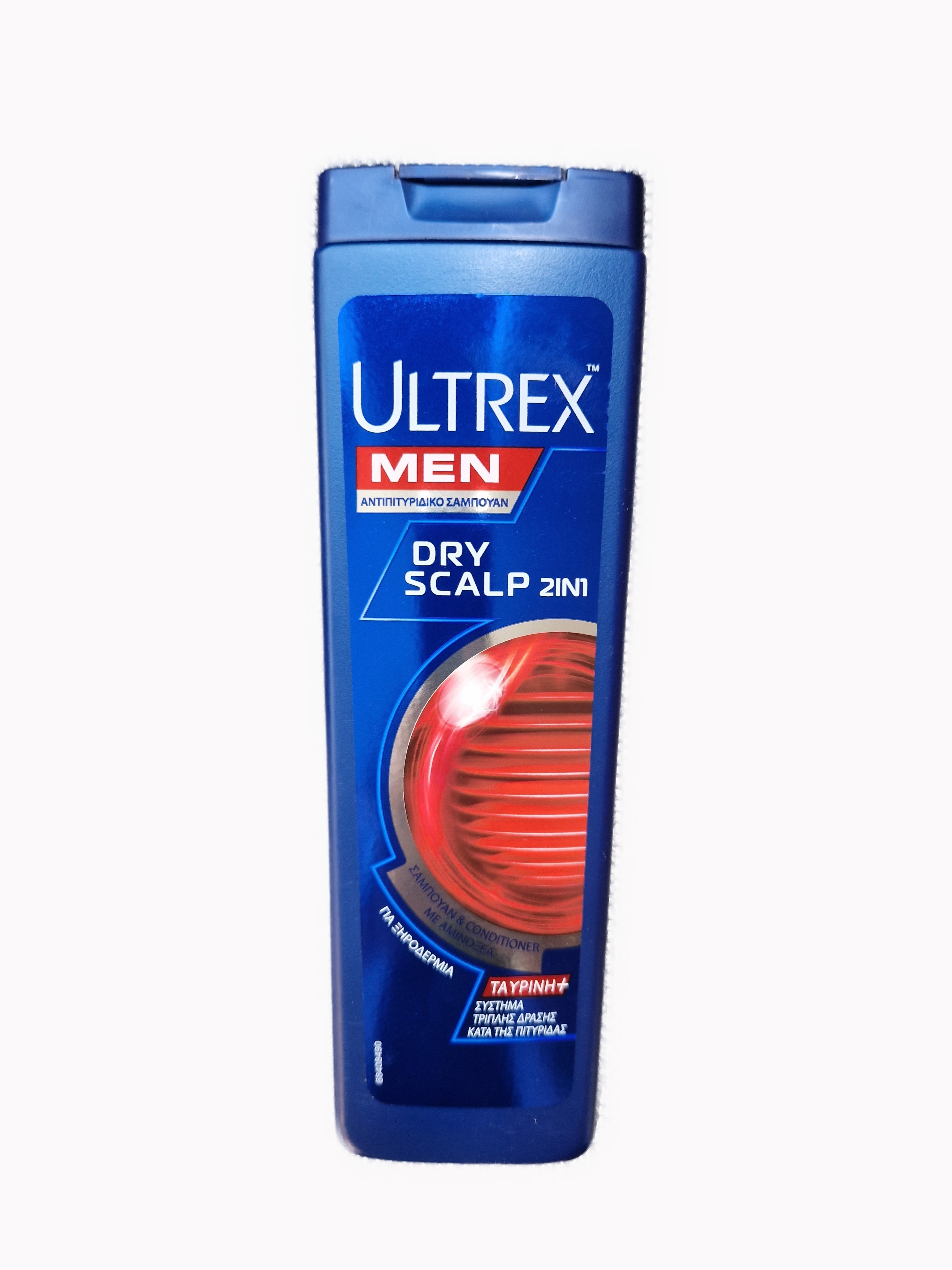 Ultrex, men dry scalp 2in1 shampoo, 360ml - Grekisk Livs