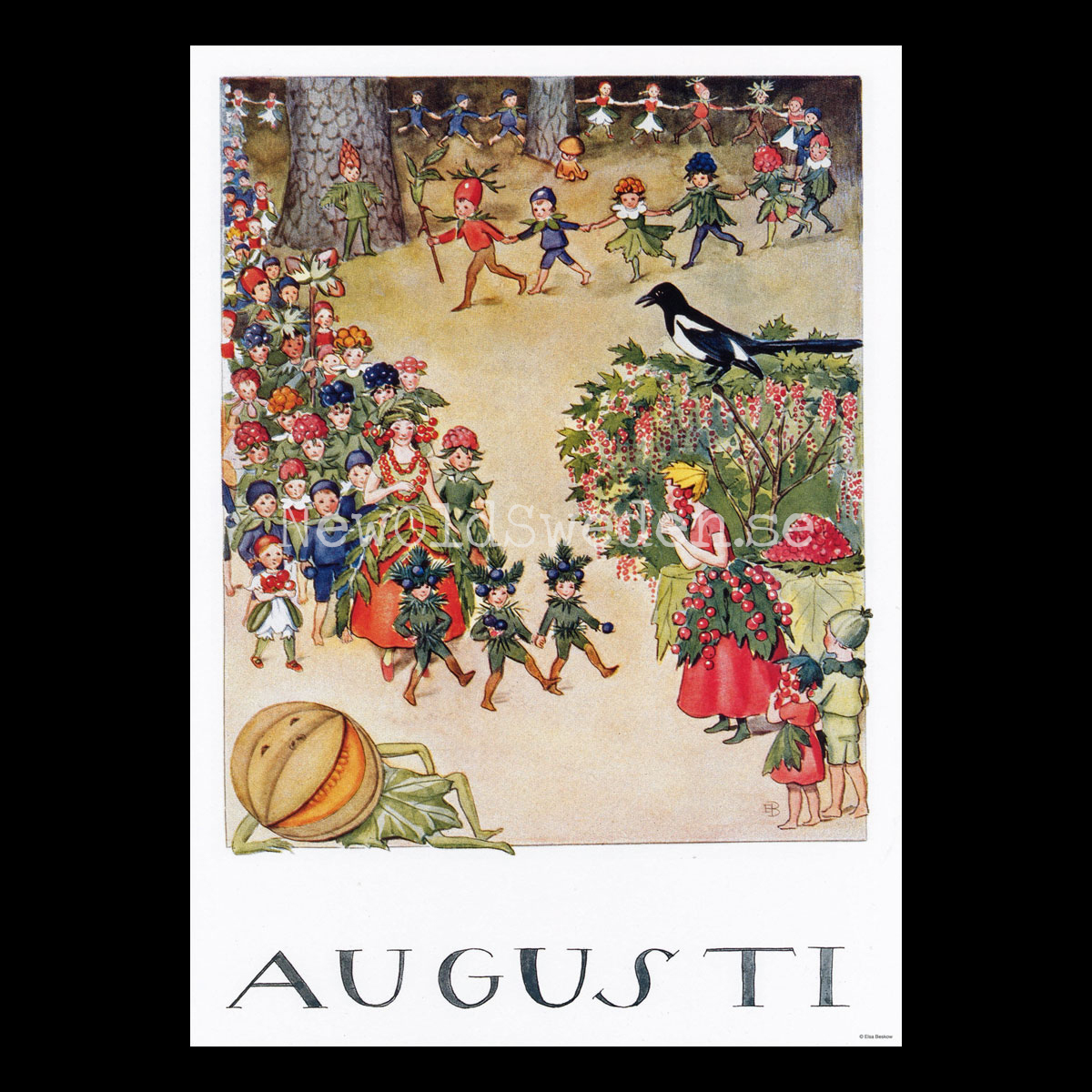 Augusti Månadsbild A4 Elsa Beskow - NEWOLDSWEDEN.se