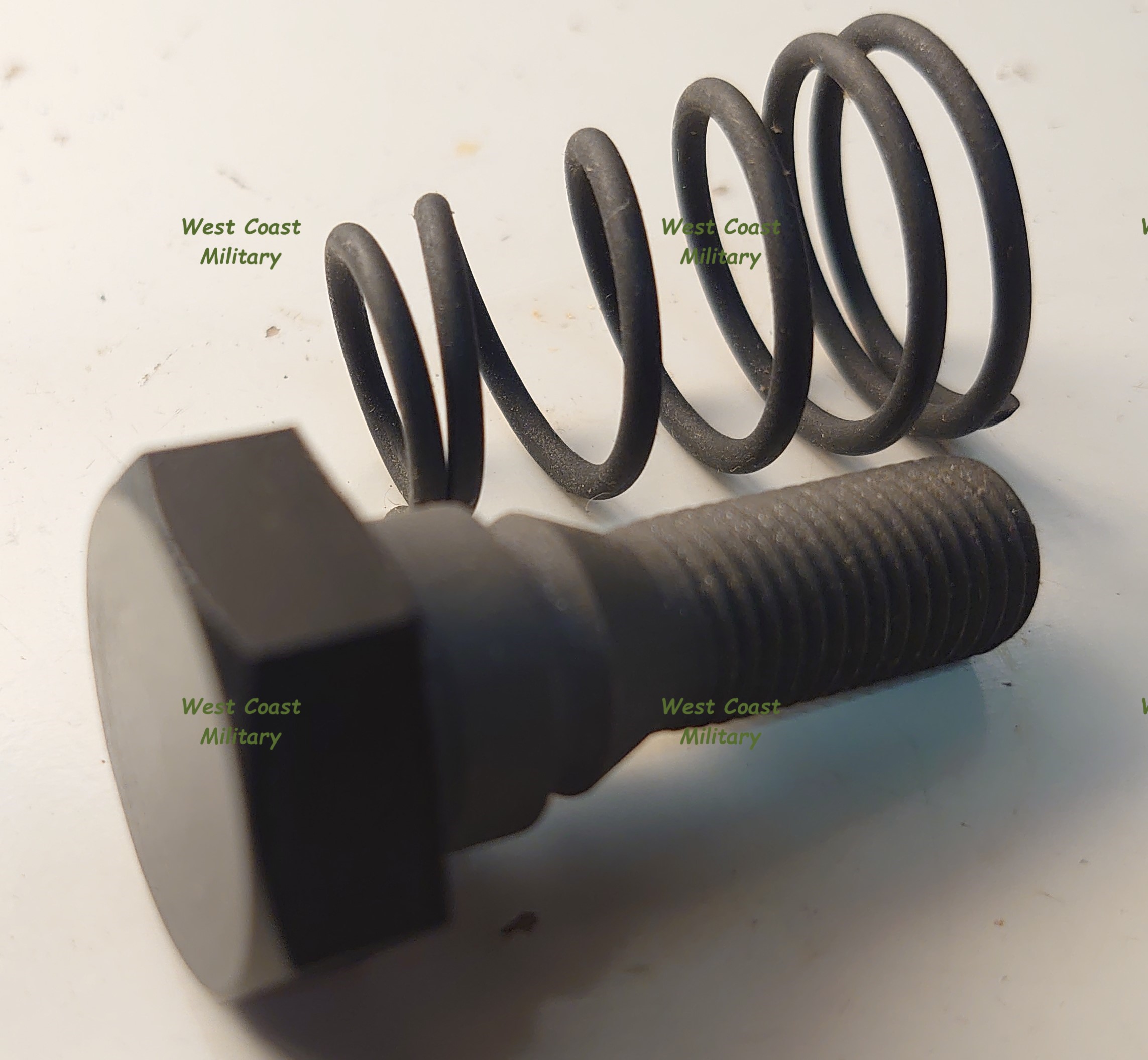 Oil filter bolt and spring - West coast military