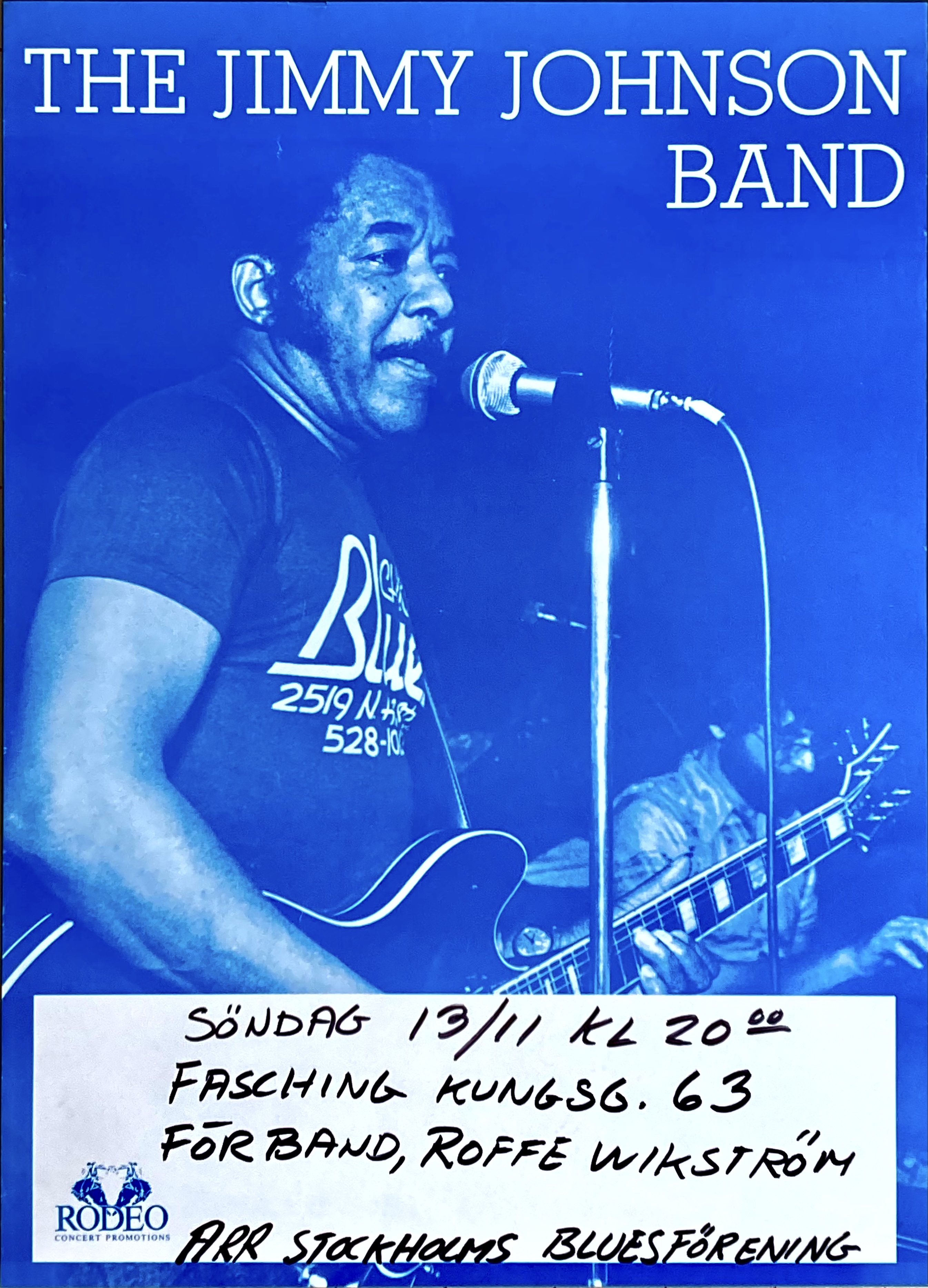Nostalgipalatset - JIMMY JOHNSON BAND - Stockholm 13 Nov Concert poster ...