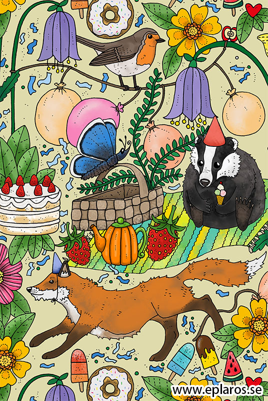 Vykort 10x15 cm Kalas - eplaros