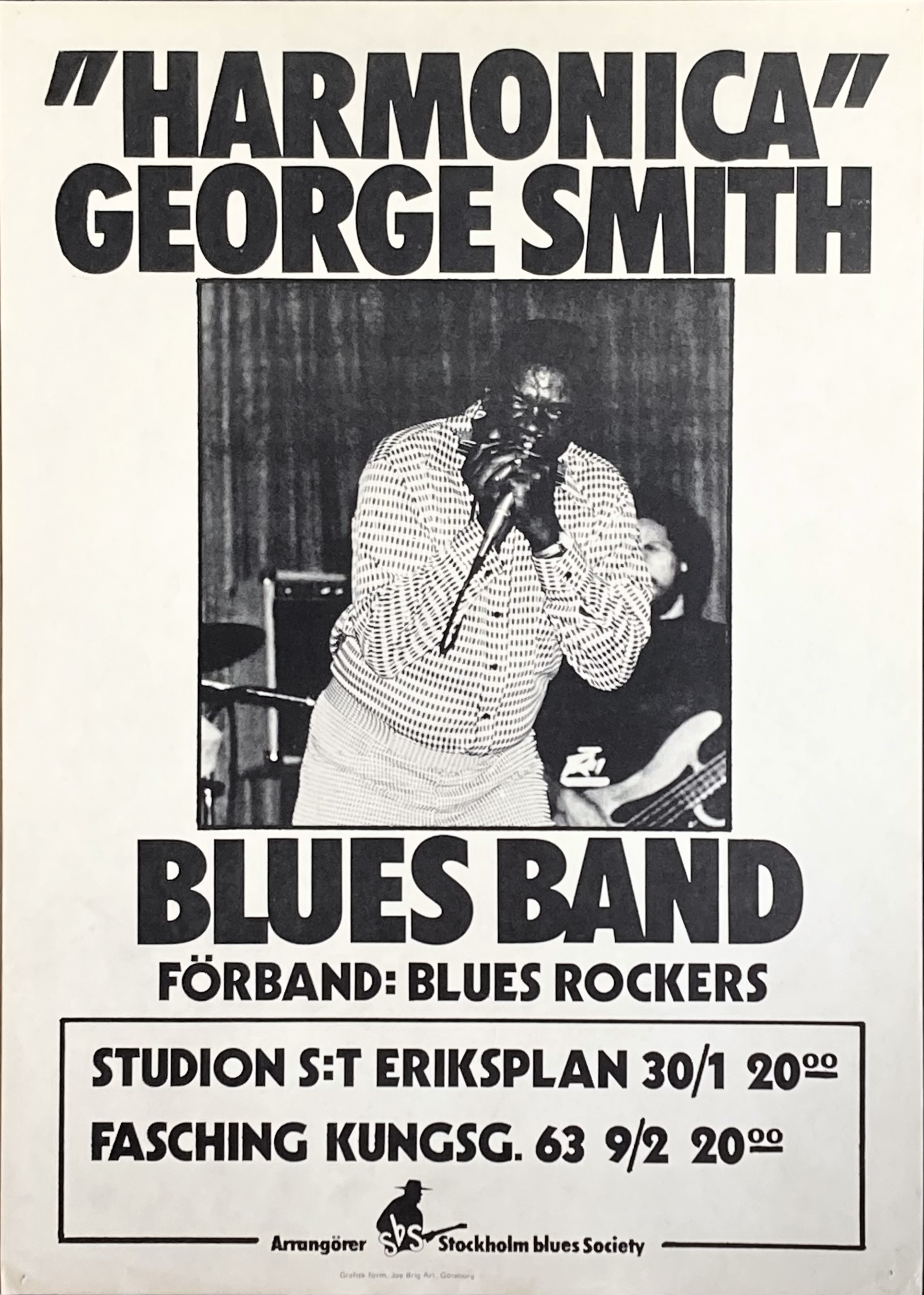 Nostalgipalatset - HARMONICA GEORGE SMITH - Concert poster (1980's)