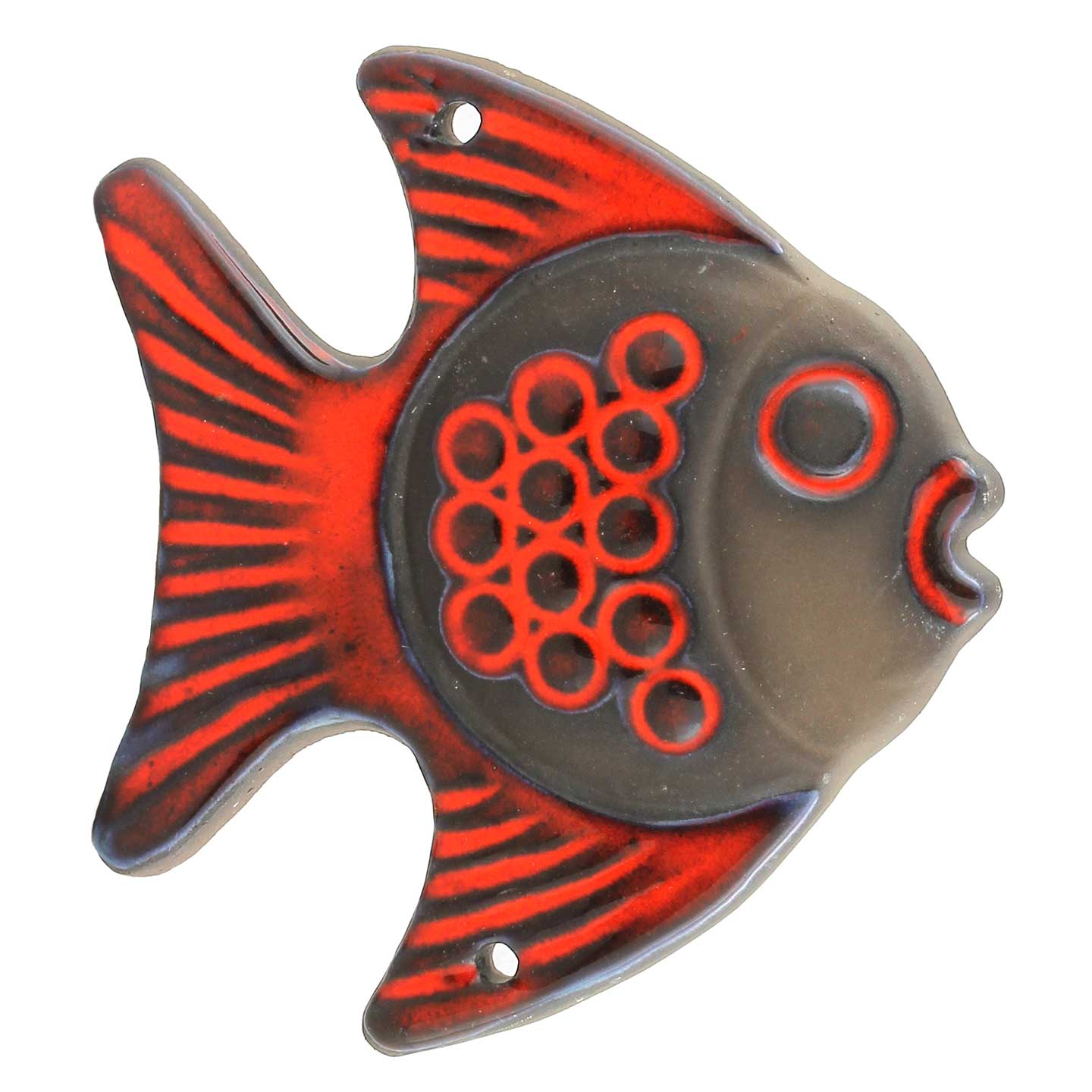 Berth Norrman (1960s) Red Fish Wall Plaque 11 cm